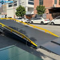 China Mobile Forklift Container Truck Loading Unloading Platform Dock Yard Ramp With 2 Wheels for sale