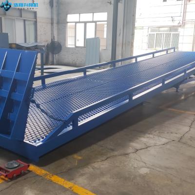 China ODM/OEM CE/ISO Specially Customized Spliced Blue Mobile Manual Loading Dock Ramp for sale