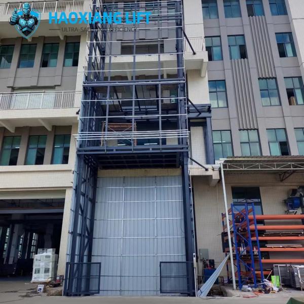 Quality CE & ISO Compliant Single-Rail Hydraulic Cargo Lift – 1.5T-5T Large Load Platform for 2-5 Floors Indoor Warehouse Outside Transport for sale