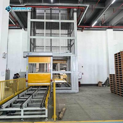 China Warehouse Vertical Reciprocating Conveyor with 20m Height, PLC Control, and 3000kg Load Capacity for Pallet Transport for sale