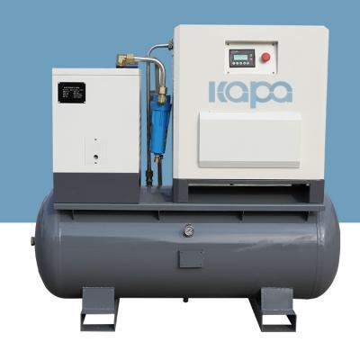 Cina Il laser che taglia 4 in 1 7.5kw 10hp ha integrato il compressore d'aria della vite montato con l'essiccatore dell'aria e della cassa d'aria in vendita