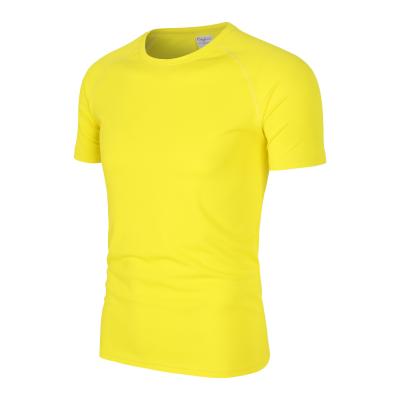 Cina Poliestere su ordinazione 100% di forma fisica della maglietta di Logo Hot Selling Gym che esegue le magliette gialle degli sport degli uomini di secchezza rapidi degli abiti sportivi in vendita
