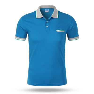 China Le magliette del cotone hanno ricamato la maglietta uniforme di polo di affari del contrasto di Logo Cotton Men stampato for sale