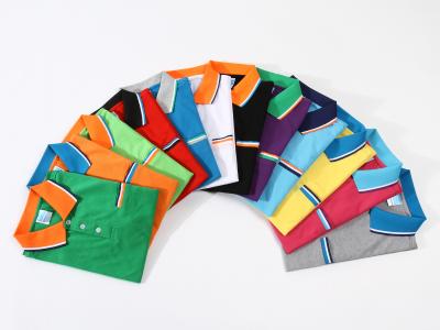 Cina Le magliette del cotone hanno ricamato la maglietta uniforme di polo di affari del contrasto di Logo Cotton Men stampato in vendita