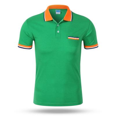 Cina Le magliette del cotone hanno ricamato la maglietta uniforme di polo di affari del contrasto di Logo Cotton Men stampato in vendita