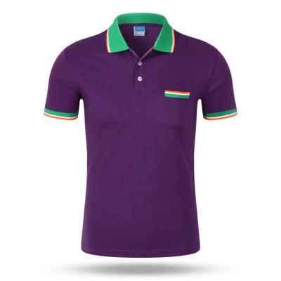 Cina Le magliette del cotone hanno ricamato la maglietta uniforme di polo di affari del contrasto di Logo Cotton Men stampato in vendita