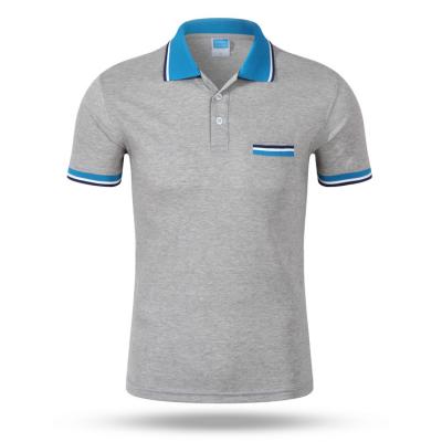 Cina Le magliette del cotone hanno ricamato la maglietta uniforme di polo di affari del contrasto di Logo Cotton Men stampato in vendita