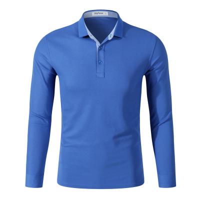 Cina Svago all'ingrosso del poliestere del cotone rapidamente che asciuga la manica lunga Polo Shirt del risvolto su ordinazione del golf degli uomini respirabili in vendita