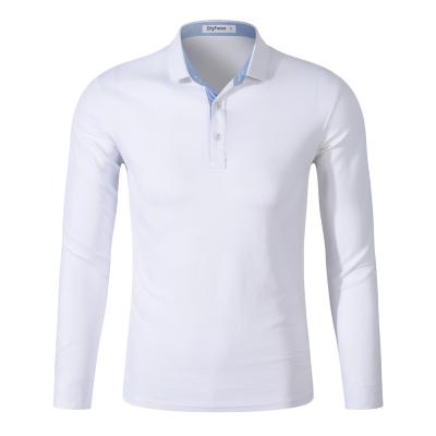 Cina Svago all'ingrosso del poliestere del cotone rapidamente che asciuga la manica lunga Polo Shirt del risvolto su ordinazione del golf degli uomini respirabili in vendita