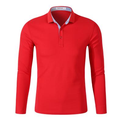 Cina Svago all'ingrosso del poliestere del cotone rapidamente che asciuga la manica lunga Polo Shirt del risvolto su ordinazione del golf degli uomini respirabili in vendita