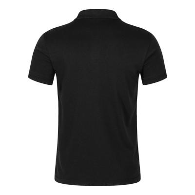 Cina cotone del risvolto del golf del nero della camicia della manica della pianura casuale dello SGS 240gsm il breve ha ricamato in vendita