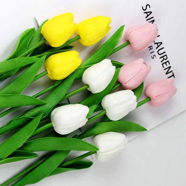 Artificial Factory Tulip Flower Wedding PU Real Touch Fake Flowers Tuliper Decor Arrangement Bouquets Artificial Tulip