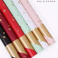 China Gold Printed Florist Wrapping Paper 58x58cm Metallic Style for sale