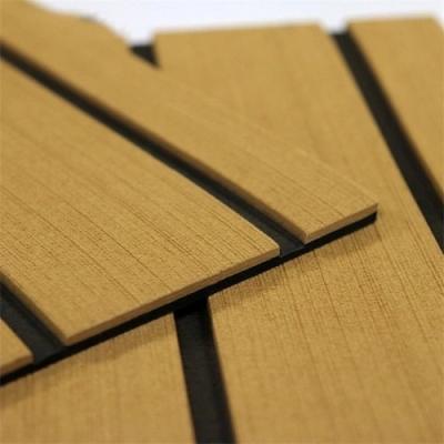 China 6mm EVA Boat Deck Flooring, EVA Faux Teak Sheet With 3m Marine Adhesive Te koop