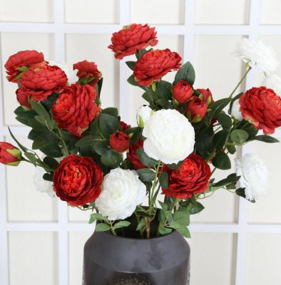 Cina Bouquet di fiori artificiali decorativi Fiori di peonia per matrimoni domestici in vendita
