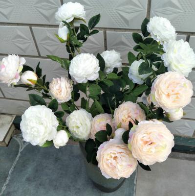 Cina Bouquet di fiori artificiali decorativi Fiori di peonia per matrimoni domestici in vendita