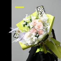 China Leopard floral bouquet packaging paper for sale