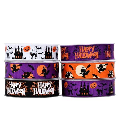 Cina Grosgrain Stampato Nastro di Halloween Con Logo Per Decorazioni Di Festa In Gift Wrap in vendita