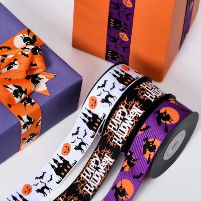 中国 グロスグレーン プリント ハロウィーンのリボン ロゴ付き ギフト包装パーティー飾り 販売のため