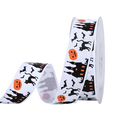 中国 グロスグレーン プリント ハロウィーンのリボン ロゴ付き ギフト包装パーティー飾り 販売のため