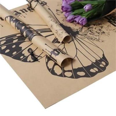 Cina Carta da rivestimento per fiori della serie Butterfly 80 g carta kraft con logo in vendita