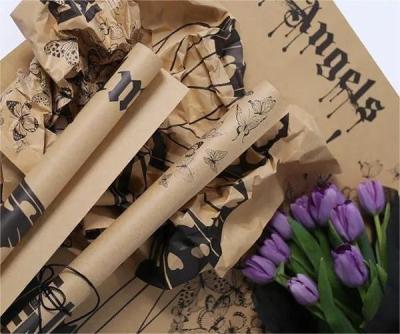 Cina Carta da rivestimento per fiori della serie Butterfly 80 g carta kraft con logo in vendita