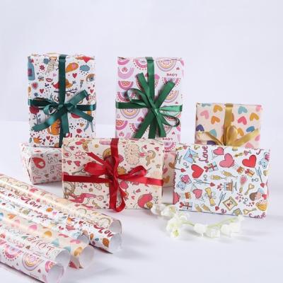 Cina Rollo di carta da regalo in oro rosso con logo in vendita
