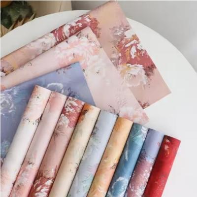 中国 韓国様式 花の花束 包装紙 ヴィンテージ ローズ オイル 絵 紙 織物紙 販売のため