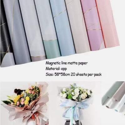 China Recycled Pulp Magnetic Lines Flower Wrapping Paper for Gravure Printing Compatibility for sale