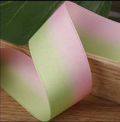 China Two Tone Polyester-Cotton Print Satin Ribbon Hair Bows Material Accessories Gift Flower Wrap for sale