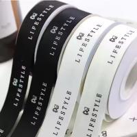 China Custom Printed Polyester Grosgrain Ribbon Cotton Herringbone Tape Roll in Many Colors for sale