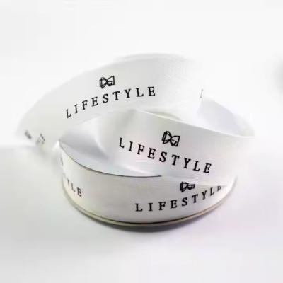 China Custom Printed Polyester Grosgrain Ribbon Cotton Herringbone Tape Roll in Many Colors for sale