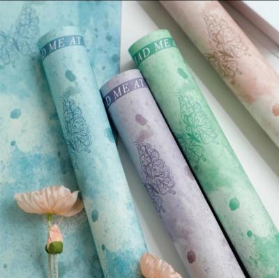 China Antistatic Florist Wrapping Paper with Waterproof and Embossed Art Rose Blossom Design for sale