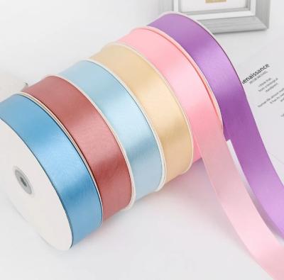 China Decoration Satin Ribbon Roll Custom Printed for Double Face and Single Face Gift Wrap for sale