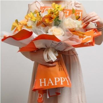 China Papel de embrulho de flores de duas faces de duas cores com gradiente de design inglês, à prova d'água e durável à venda