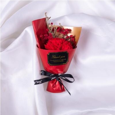China New Mini Bouquet Sunflower Carnation Rose Soap Flower Bouquet for Mother's Day Graduation Season for sale