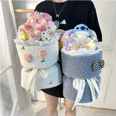 China Valentine's Day Gift Idea Creative Plush Doll with Light Simulation Bouquet and Multiple Color Options for sale