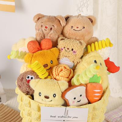 China Butter Bear Cartoon Doll Cute Stuffed Animal Bouquet For Girlfriend Small Doll Gift for sale