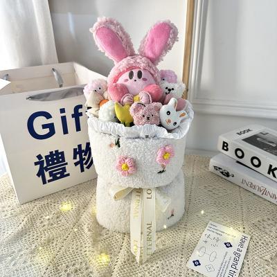 China Creative Plush Flower Bouquet With Light , Simulation Bouquet Cute Stuffed Animal Bouquet For Valentine's Day Girlfriend Gift for sale