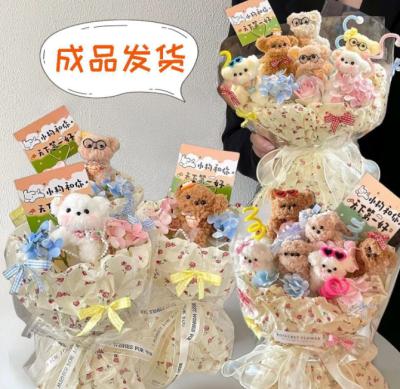 China Adorable Ready-made Handmade Puppy Doll Bouquet 20x35cm Variety Dolls for sale