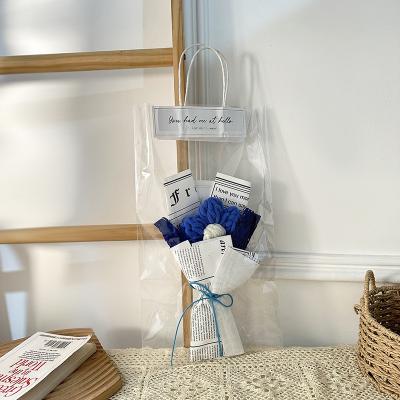 China Single Bouquet Valentine's Day Gift Creative Large Handmade Fabric Puff with Light and Plush Flowers for sale