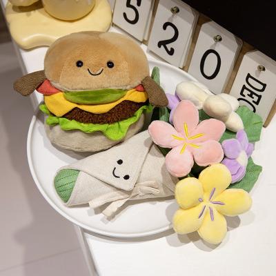 China Comfort Companionship Hamburger Plush Toy Soft Cute 15x28cm Food Series Stuffed Animal for Flower Variety Bouquet Gift for sale