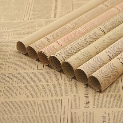 China Papel de revestimento de jornais para buquês Material de embalagem floral - Papel Kraft Vintage à venda