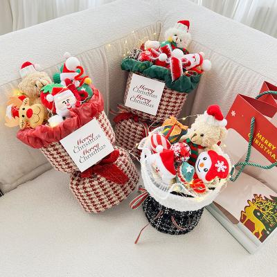 China Christmas Gift Set - Santa Claus Plush Doll Bouquet 25x30cm for sale