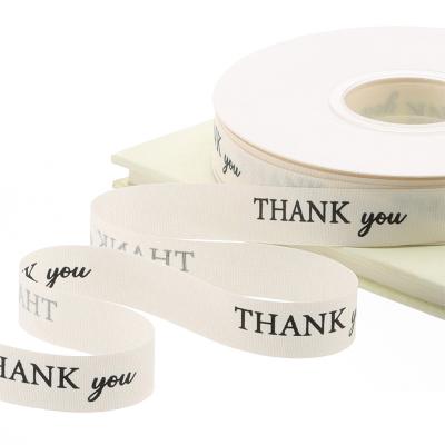 China Wholesale polyester cotton rice white English ribbon flower packaging ribbon English ribbon flower shop bouquet polyester ribbon for sale