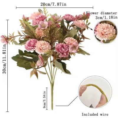 China Simulation Silver Dusty Rose Wedding Decoration Christmas Party Rose Flores Gold Artificial Silk Flowers Bouquet for sale