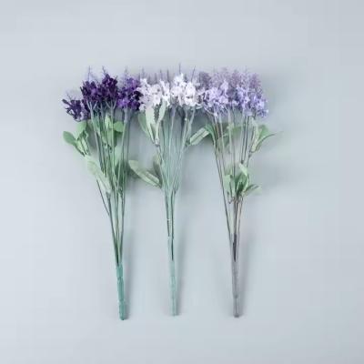 China 2025 Artificial Lavender Flower Bouquet 10 Heads Artificial Silk Lavender Bushes Flowers for Wedding Home Outdoor Decoration for sale