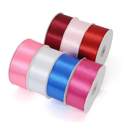 Cina Produttore 4cm Nastro rosa Nastro da matrimonio Nastro da regalo da fiore Cake confezionamento Nastro di tessitura all'ingrosso in vendita