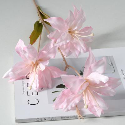 China Silk fabric lily wedding road guide home living room decoration artificial flower for sale