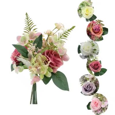 China Factory Direct Artificial Roses Flowers for Decoration Wedding Artificial Flower Bouquet for sale
